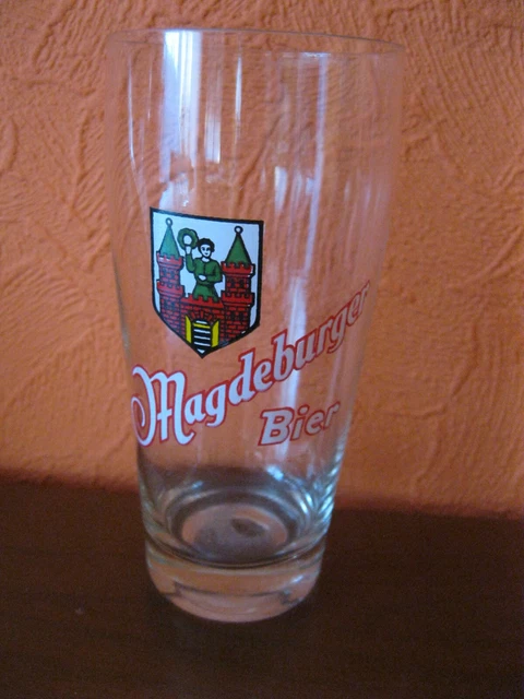 MAGDEBURGER BIER BRAUEREI altes Bierglas DDR Ostalgie Andenken Souvenir ...