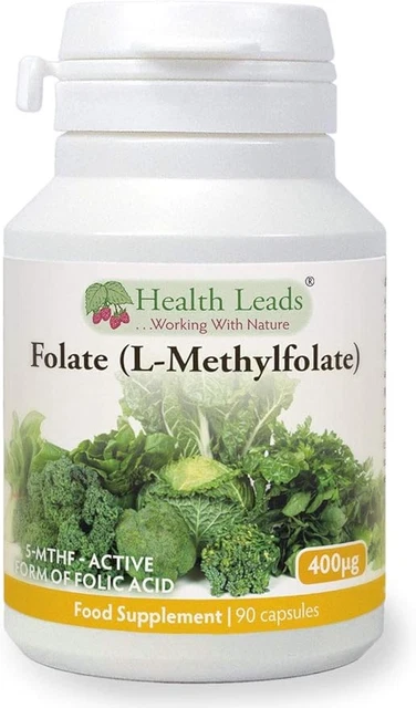 FOLATE L-METHYLFOLATE 400ΜG – 90 Capsules | 5-MTHF Active Form ...