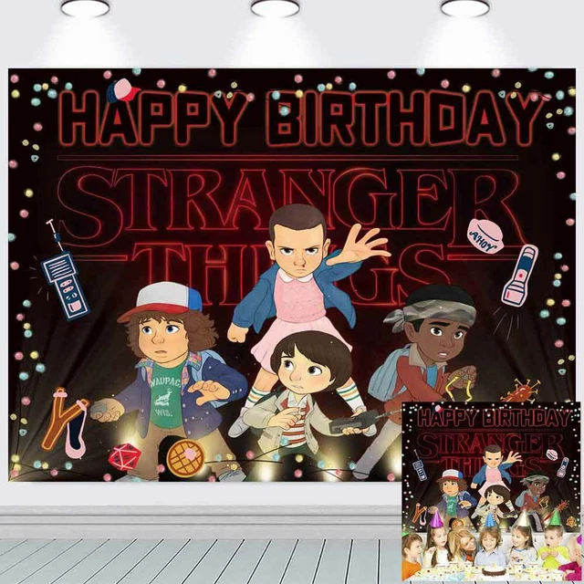STRANGER THINGS HAPPY Birthday Backdrop Banner Background for Boys 7 ...