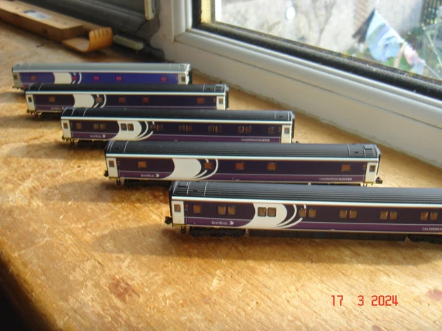 RAKE OF 5 Dapol & Graham Farish Mk3 First Scotrail Caledonian Sleeper ...