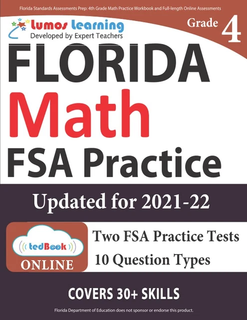 FLORIDA STANDARDS ASSESSMENTS Prep: 4th Grade Math Practice Workbook ...
