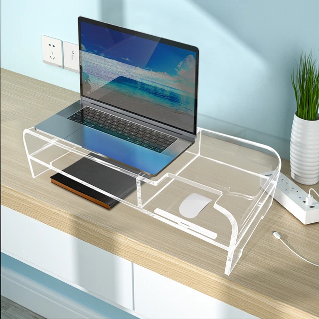 2 TIER ACRYLIC Monitor Stand Riser Computer Monitor Riser Computer ...