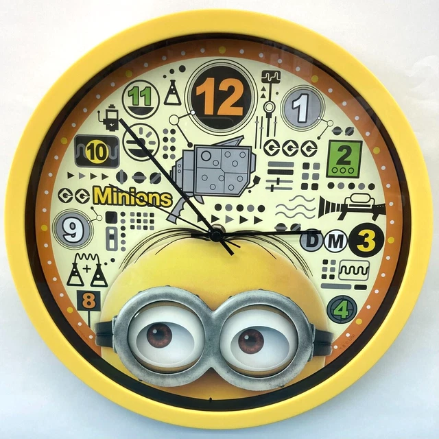 JAPON MINIONS EYE Moving Wall Clock 12 pouces de diamètre AA batterie ...
