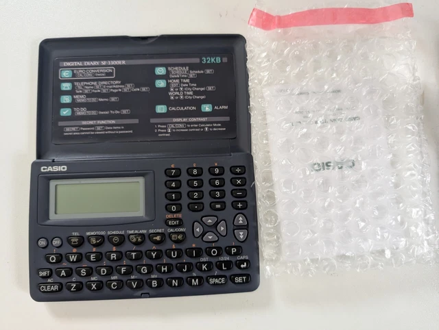 VINTAGE CASIO Digital Diary SF-3300ER 32KB Euro Conv. 10-Digit ...