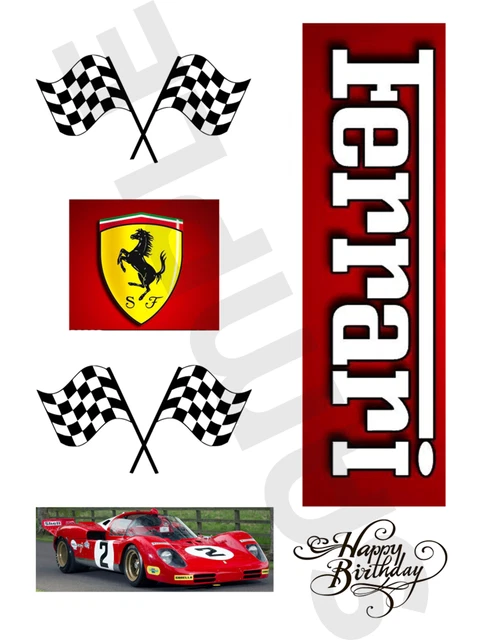FERRARI EDIBLE Cake toppers A4 Icing /Wafer £3.89 - PicClick UK