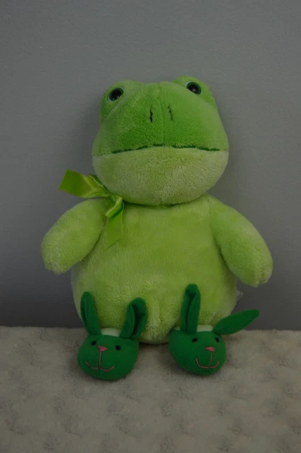 TRI RUSS FROG Plush Stuffed Animal Toy Green Wearing Bunny Rabbit ...