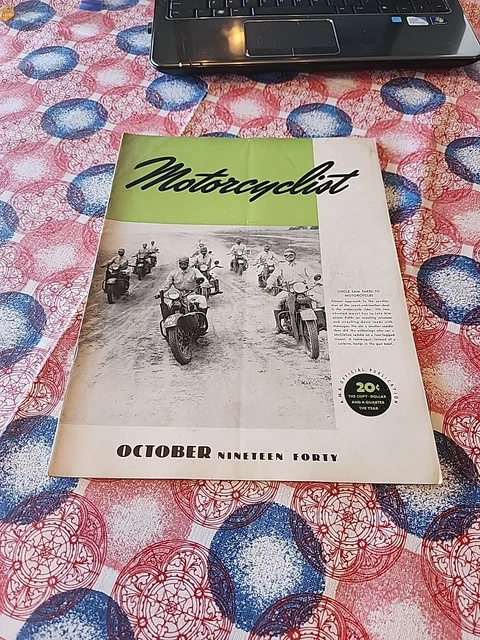 OCT. 1940 THE Motorcyclist Mag. Ex Featuring 1939 Harley Davidson ...