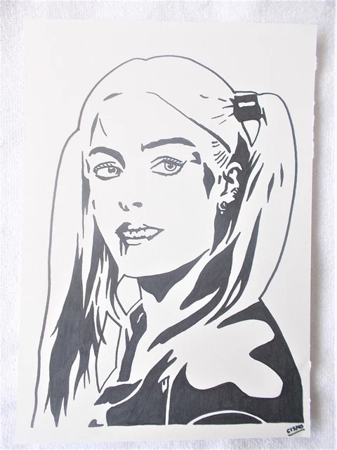 A4 Art Marker Pen Sketch Drawing Margot Robbie As Harley Quinn B £1500 Picclick Uk