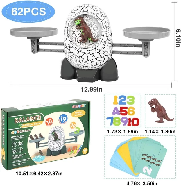 DINOSAUR COUNTING GAME Educational Balance Math Scales Preschool ...