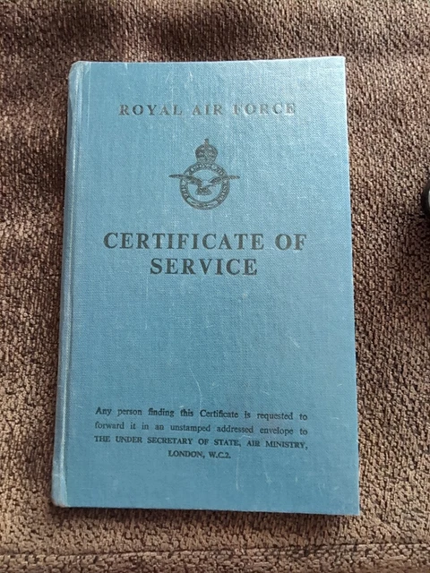 RAF CERTIFICATE OF Service 1946 - 1953 Engine Mechanic RAF Edzell ...