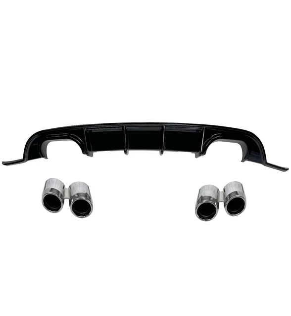 BIG FIN REAR Diffuser & Tips Golf R Style Gloss Black For Vw Golf Mk6 ...