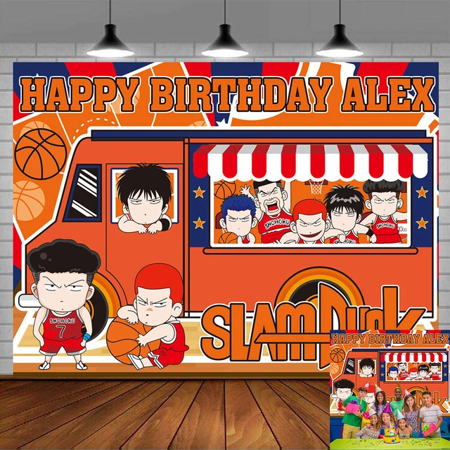 SLAM DUNK PERSONALISED Custom Banner Backdrop Party Supplies Vinyl ...