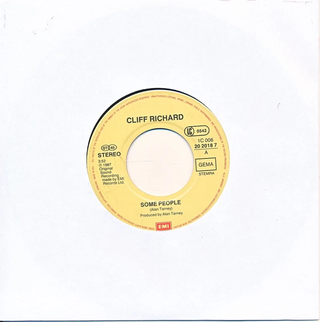 SOME PEOPLE / One Time Lover Man - Cliff Richard - LC Single 7" Vinyl ...