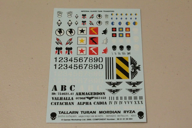WARHAMMER AND WARHAMMER 40k Decal Sheets - Multiple Factions / Armies ...