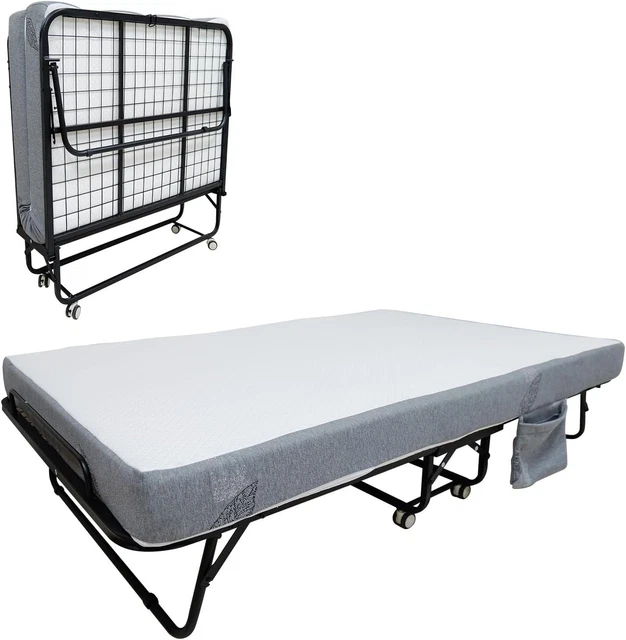 75& X 31& Foldable Bed with Memory Foam Mattress & Wheel Guest Bed ...
