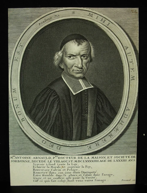 LE GRAND ANTOINE Arnauld janséniste c1720 Sorbonne philosophe prètre ...