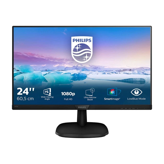 MONITOR PHILIPS 24& led ips FULL HD HDMI VGA DVI VESA 243V7QDSB EUR 116 ...