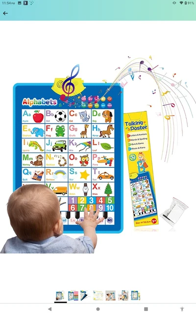 ELECTRONIC ALPHABET POSTER,INTERACTIVE Alphabet Wall Chart, Abcs ...