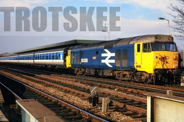 35MM SLIDE BR British Railways Diesel Loco Class 50 50030 Oxford 1987 ...