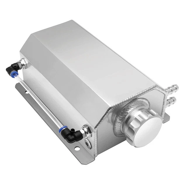 UNIVERSAL 2L COOLANT Radiator Overflow Tank Reservoir Expansion Silver ...
