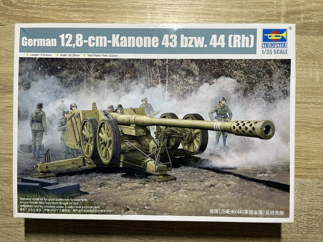 TRUMPETER 02312 GERMAN 128mm Pak44 (Rhien) in 1:35 Bausatz Neu+OVP EUR ...