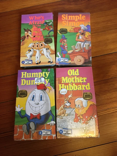 4 SEALED NEW VHS Cartoons Kids Klassics 1990 Humpty Dumpty, Simple ...