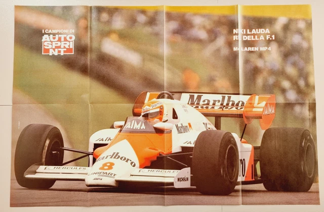AFFICHES NIKI LAUDA Mclaren MP4 Formule 1 80s Manifesto Vintage ...
