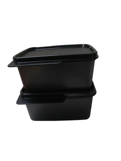 TUPPERWARE KEEP TAB Black Rectangle Small 500 ML Spill Proof Airtight ...