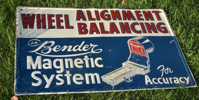 RARE VINTAGE BENDER Wheel Alignment Balancing Magnetic System Gas Oil ...