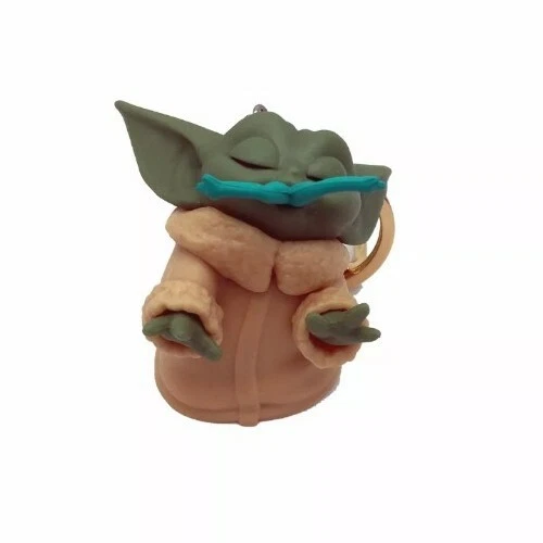 DISNEY STAR WARS The Mandalorian Grogu Eating Frog Keychain With Bell ...