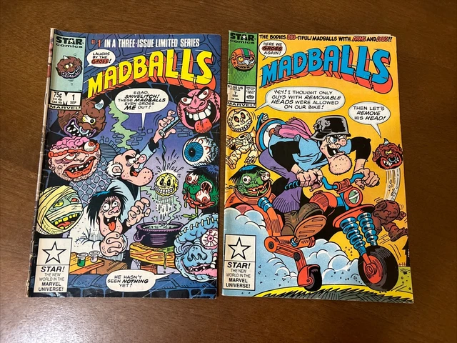 LOT OF 2 Vintage Madballs Star Comics #1 and #7, Madball Comics 80s $22 ...