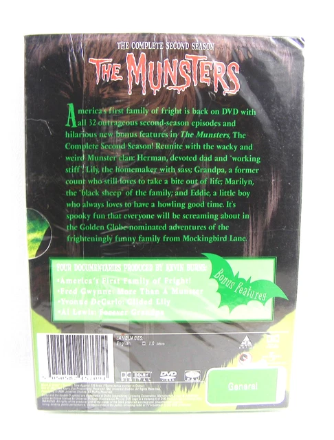 THE MUNSTERS THE Complete Season 2 DVD Box Set Region 2, 4, 5 PAL New ...