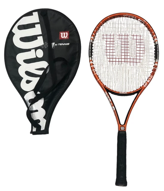 WILSON CARBON TOUR Power Block Tennis Racket 4 1/2 SL 7.1 + Head Cover ...
