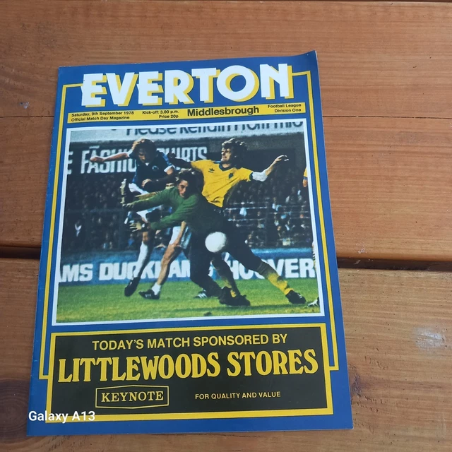 EVERTON V MIDDLESBROUGH 1978 Official Matchday Magazine Book Programme ...