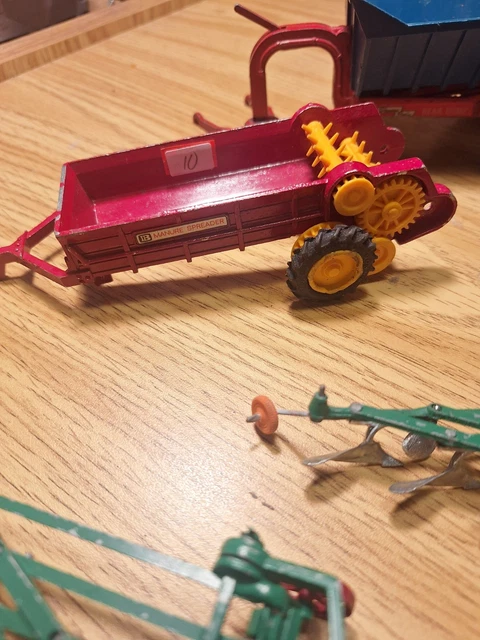 BRITAINS DIECAST LEAD Farm Four And Tree Furrow Tractor Plough England ...