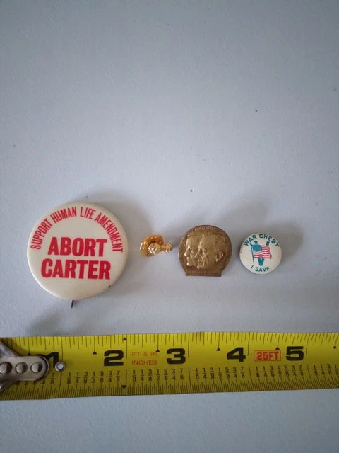 VINTAGE ABORT JIMMY Carter Political Pin, Roosevelt-Garner, and 2 Other ...
