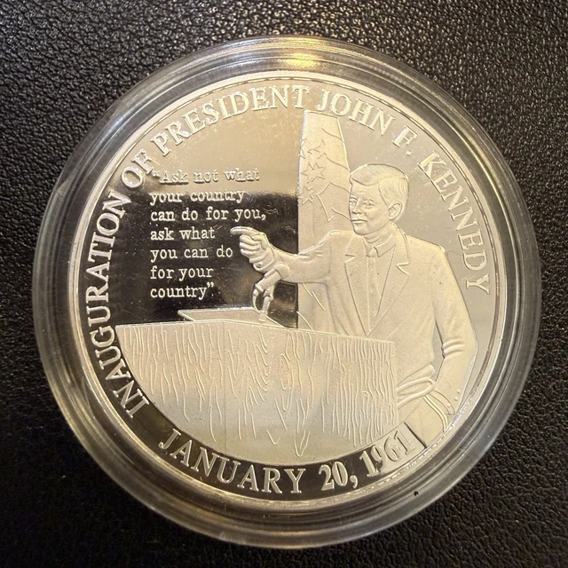 LIFE AND LEGACY of JFK Inauguration Speech 1961 Medal 40mm Proof Coin ...