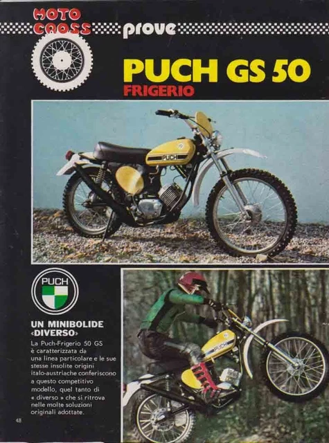 ADVERTISING TEST MOTO PUCH FRIGERIO GS 50 1974-REGOLARITA EPOCA ENDURO ...