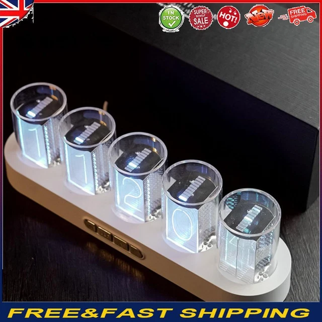 LED GLOW TUBE Clock RGB Electronic Desktop Clock for Home Bedside ...
