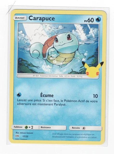 CARTE POKÉMON CARAPUCE 17/25 - Promo McDonald's 2021 25 Ans Neuf FR EUR 2,50 - PicClick FR