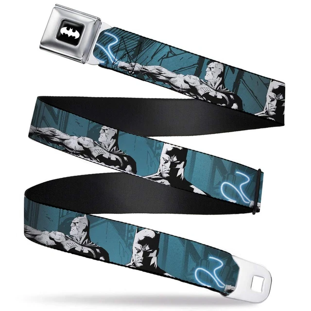 BATMAN SIGNAL FULL Color Black/White Seatbelt Belt - Batman (US IMPORT ...