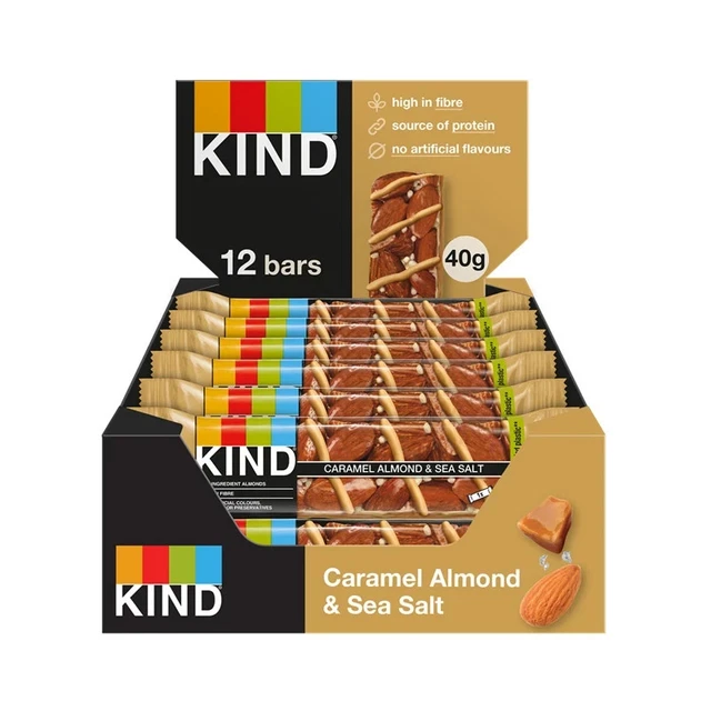 KIND BARS, CARAMEL Almond & Sea Salt, Healthy Snack, Gluten Free, 12 x ...