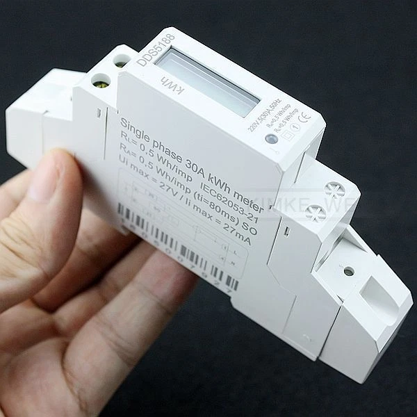 LCD DIGITAL SINGLE Phase Meter Electricity Meter Wattmeter Din Rail ...
