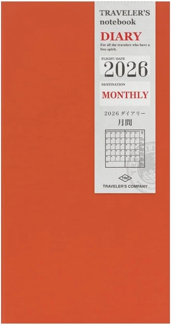 TRAVELER'S NOTEBOOK REFILL, 2026, A5 Slim Monthly, 14494006 (Starts on ...