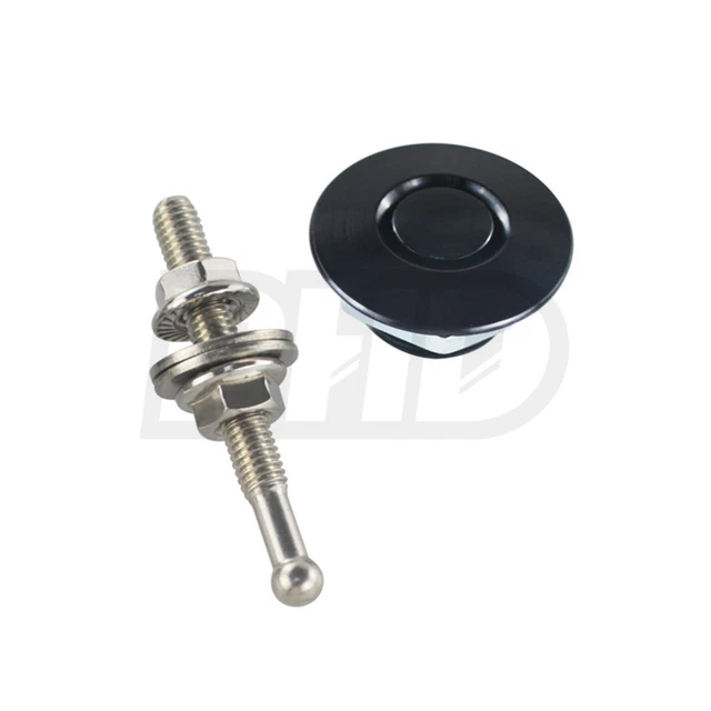 BLACK PUSH BUTTON Quick Release Aero Latch Panel Bumper Fastener Fender ...