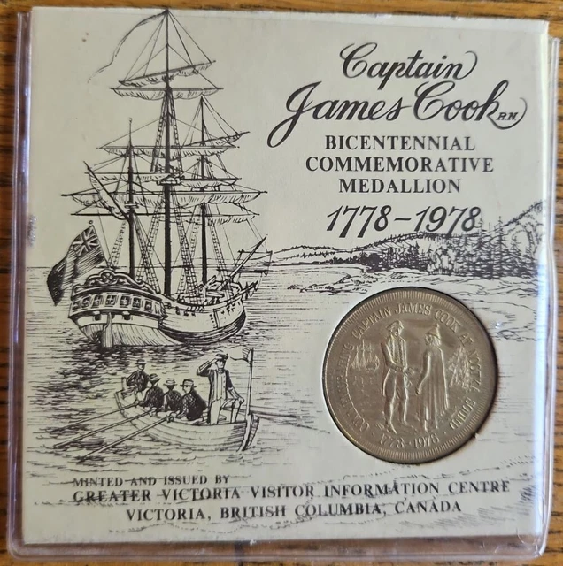 1978 CAPTAIN JAMES COOK Bicentennial Commemorative Medallion and 3D ...