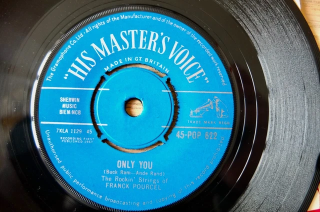 THE ROCKIN' STRINGS Of Franck Pourcel Only You 7" Hmv (1958) Nr Mint Gt ...