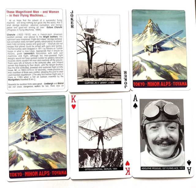 PLAYING CARDS WIDE The Dawn Of Flight 1890 To 1920 52 & 2J & 1H ...