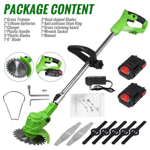 CORDLESS ELECTRIC STRING Trimmer Lawn Edger Grass Weed Wacker Cutter ...