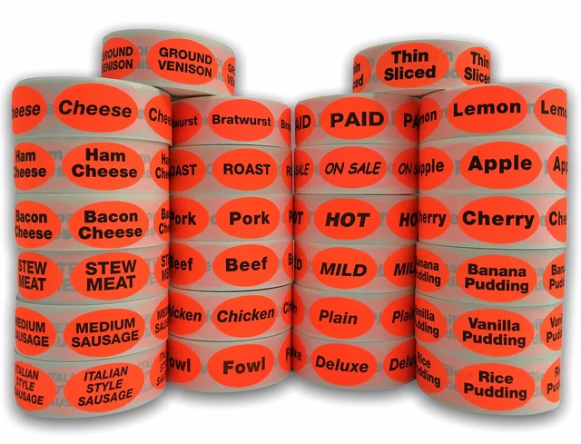 CHOOSE YOUR FOOD Labels | Packaging Supermarket Sticker | 1.5"x1" Oval ...